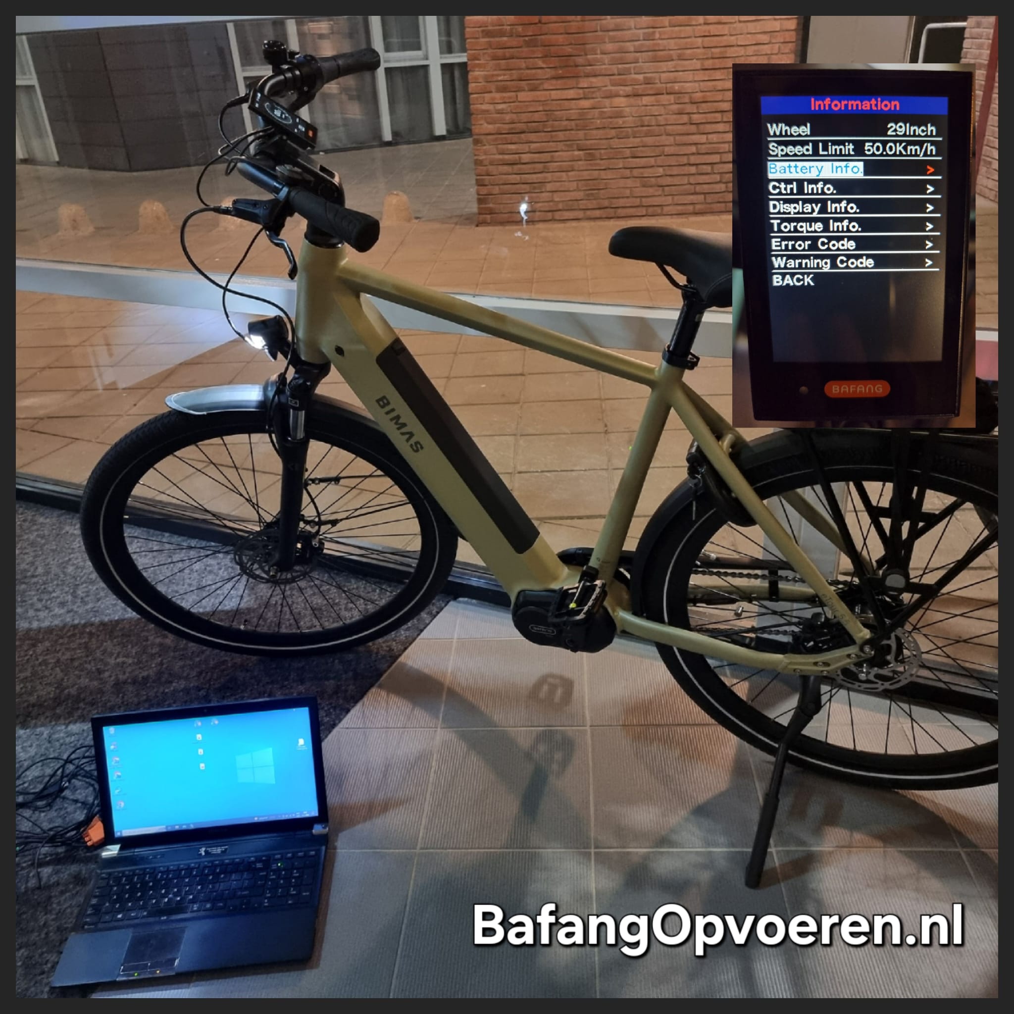 Bafang Opvoeren zonder Chip bij Tommy's Bikeshop